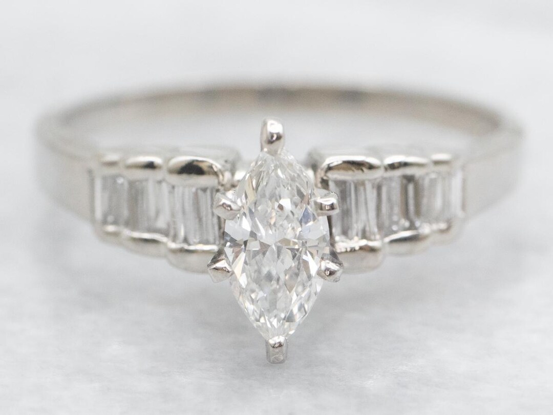 Marquise Cut Diamond Engagement Ring, Diamond Ring, Diamond Engagement ...