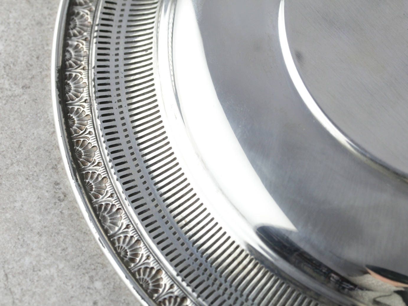 Vintage Patterned Pierced Serving Plate, Wallace Sterling Silver Dish ...