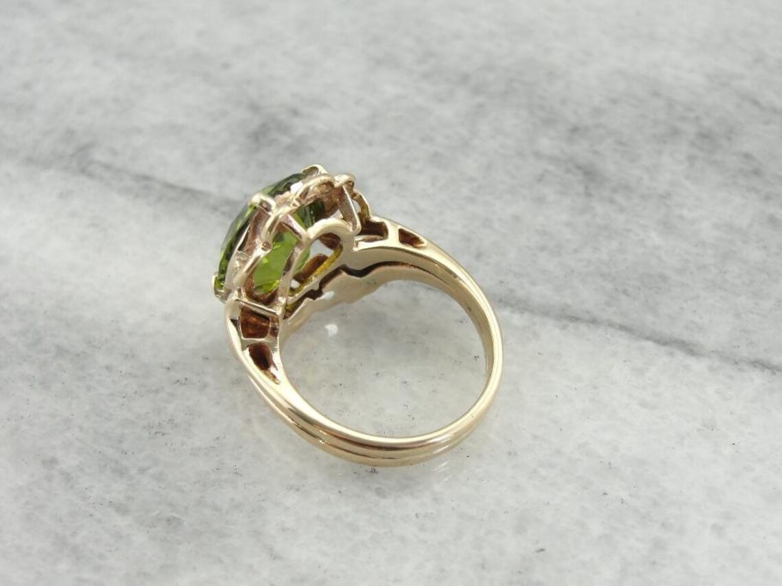 Rare Retro Era Two Piece Peridot Ring for Cocktail or as | Etsy