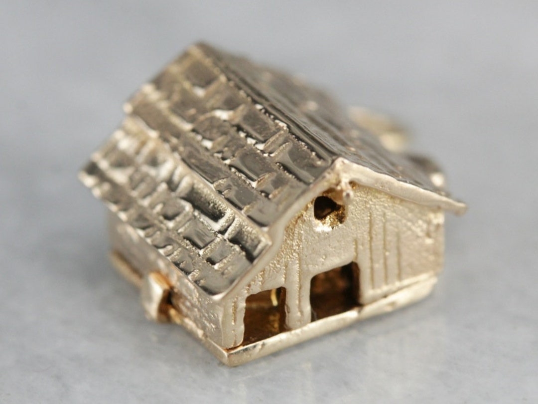 Farmhouse Barn Gold Charm, Farmer's Daughter Charm, Vintage Farm Charm ...