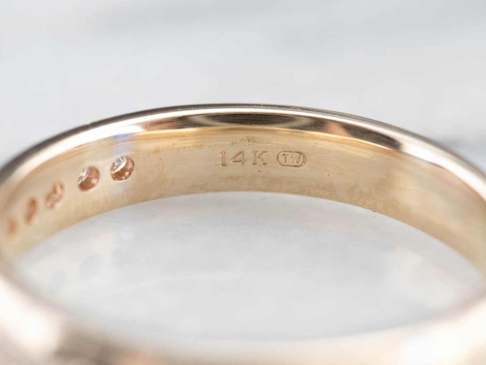 Diamond Pattern Band Yellow Gold Diamond Band Diamond | Etsy