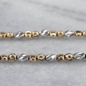 Two Tone Gold Beaded Chain, Fancy Beaded Chain Necklace, Yellow and ...