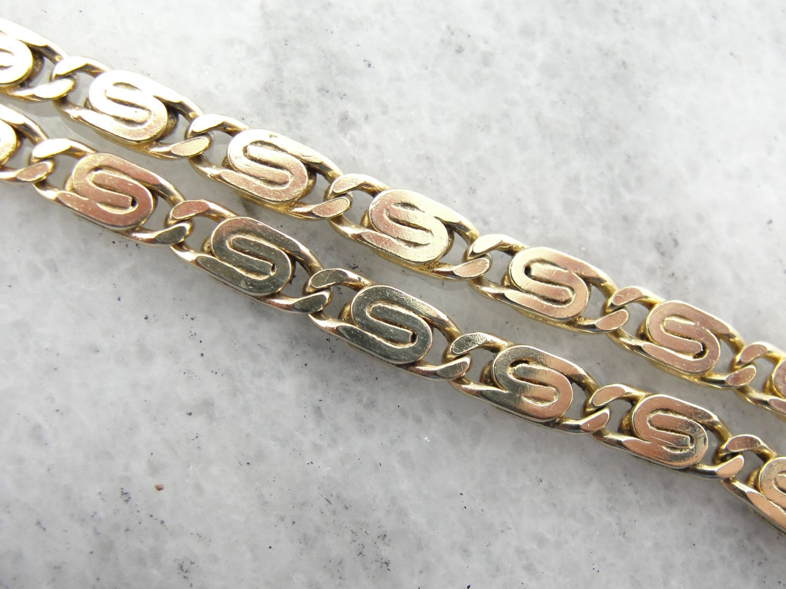 Simple Yellow Gold Snail Chain With Spiral Links YUMU3K-R - Etsy