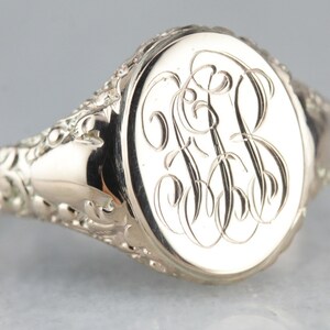 Monogrammed "fgb" Signet Ring, Yellow Gold Signet Ring, Unisex Ring ...