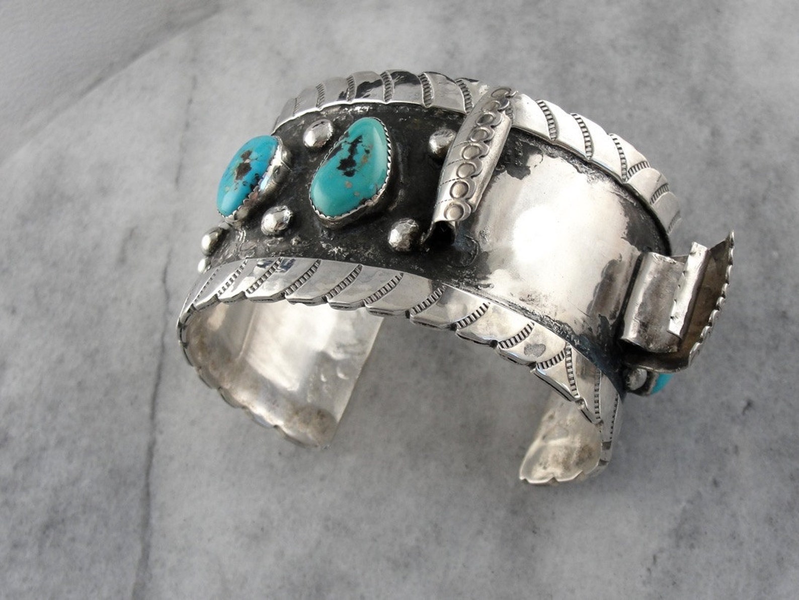 Native American Turquoise Cuff Watch Band 92NAHL-N - Etsy