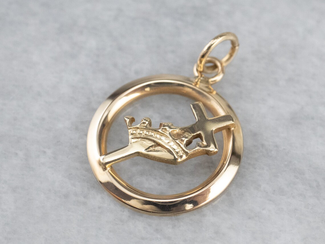 Gold Knights Templar Pendant Men's Gold Pendant Knight | Etsy