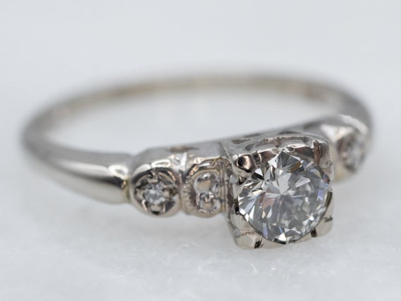 Retro Diamond Engagement Ring, Vintage Diamond Ring, … - Gem
