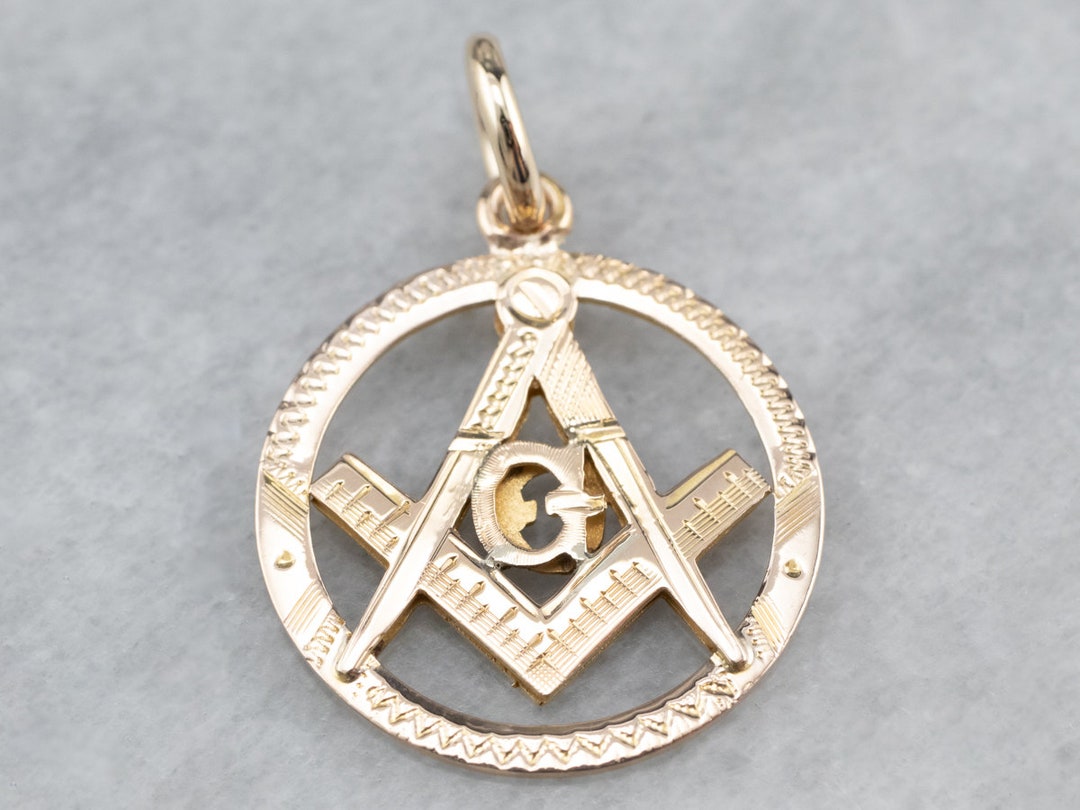 Vintage 14K Yellow Gold Masonic Pendant, Men's Jewelry - Etsy