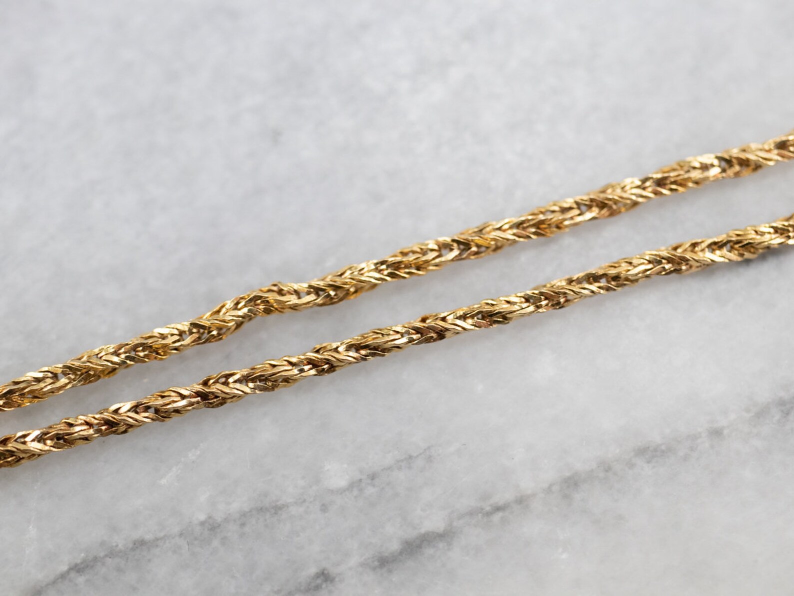 Vintage Gold Twist Chain, 14K Yellow Gold Chain, Pendant Chain ...
