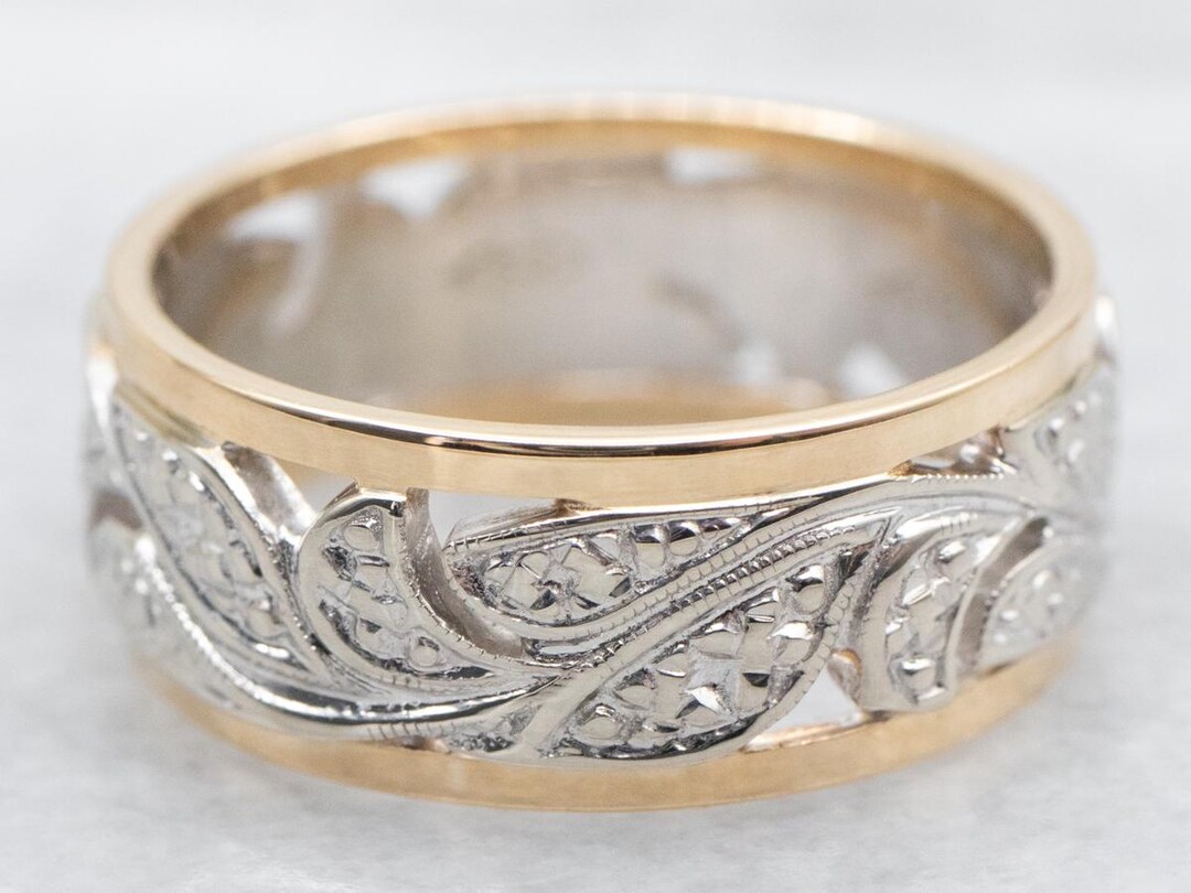 Openwork Scrolling Pattern Wedding Band, Pattern Wedding Band ...