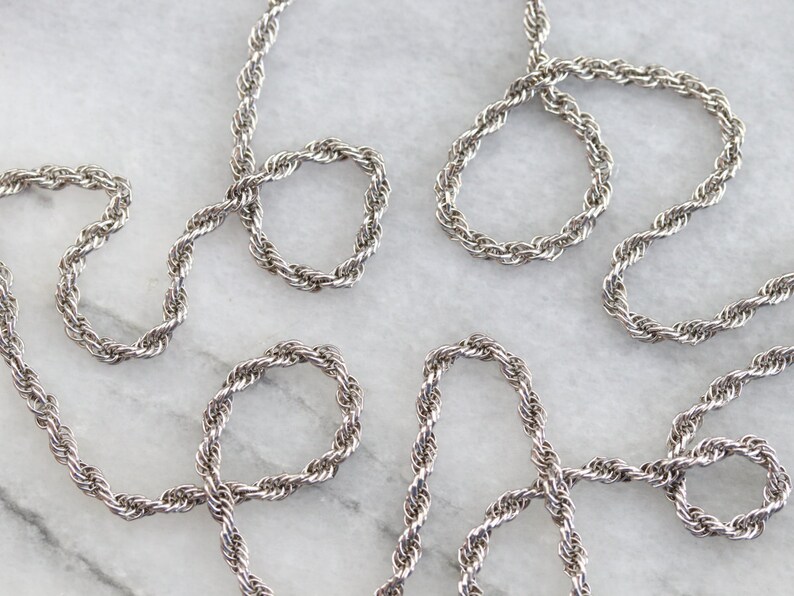 White Gold Rope Twist Chain 14K Gold Chain Pendant Chain - Etsy