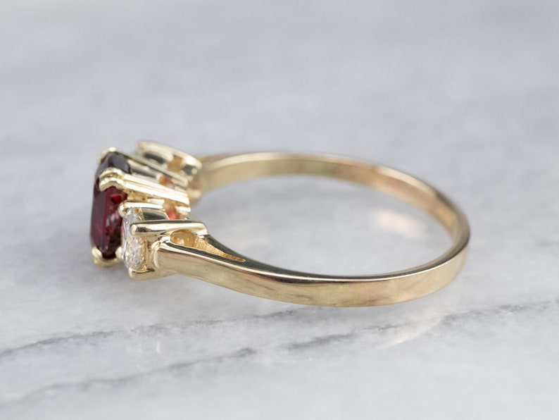 Ruby Diamond Engagement Ring Ruby Yellow Gold Ring Ruby - Etsy