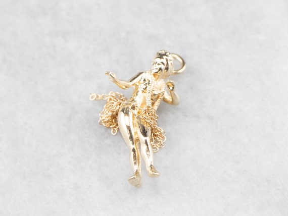 14K Gold Hula Girl Charm, Hawaiian Girl Charm, Hawaii… - Gem