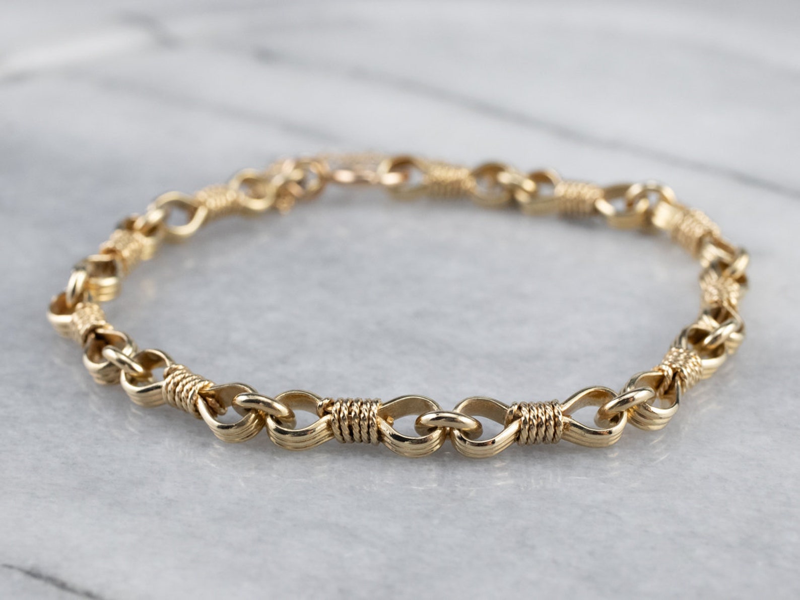 Vintage Gold Link Bracelet Nautical Link Bracelet Yellow - Etsy