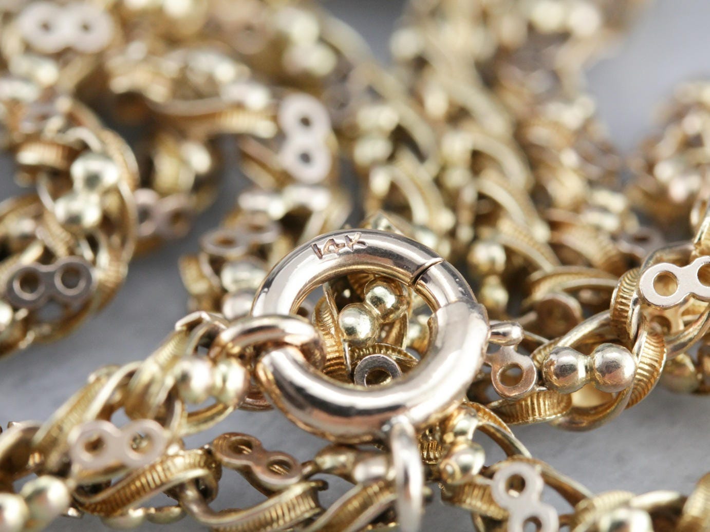 Ornate Twisted Link Gold Chain Necklace 29YEZR-N - Etsy