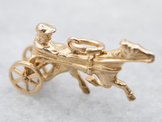 Surrey Horse Racer Charm, Gold Horse Racer Charm, Cha… - Gem