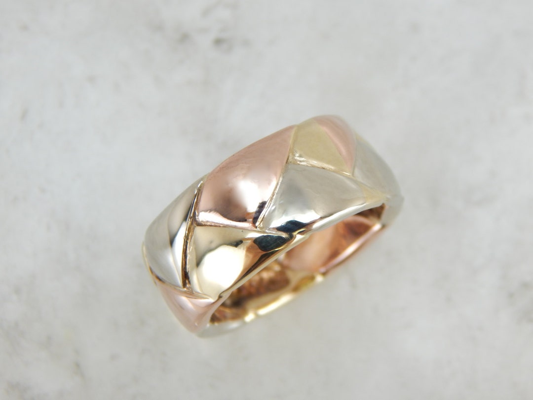 Mix Metal Braided Band for Wedding or Stacking NV4T63-P - Etsy