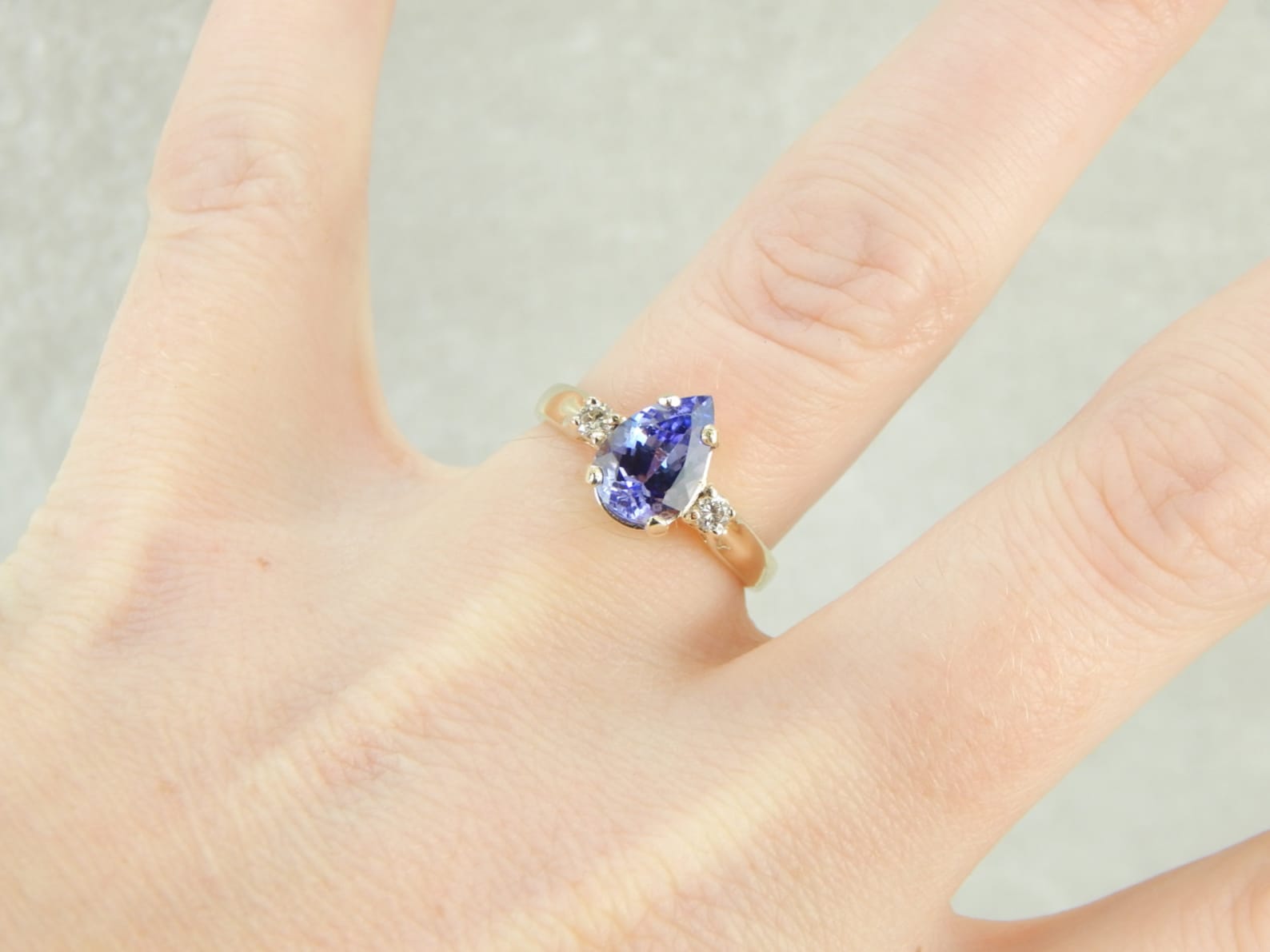 Tanzanite Teardrop, Indigo Gemstone Cocktail Ring F81Q5W-D - Etsy