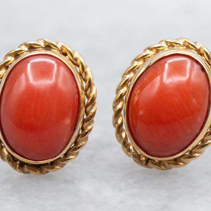 Coral Earrings - Etsy