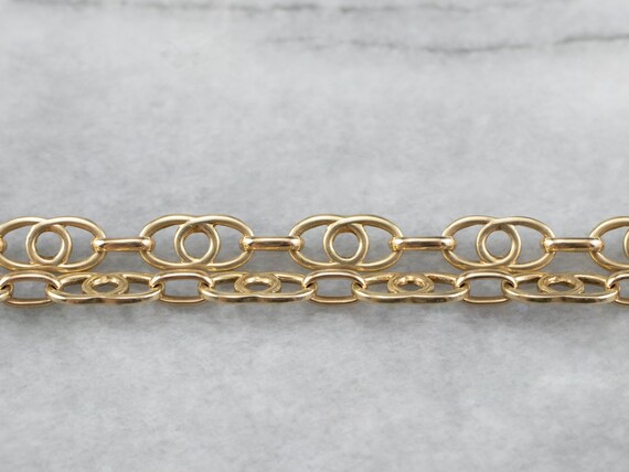 Yellow Gold Interlocking Link Chain, Gold Chain, Vint… - Gem Yellow Gold Interlocking Link Chain, Gold Chain, Vint… - Gem