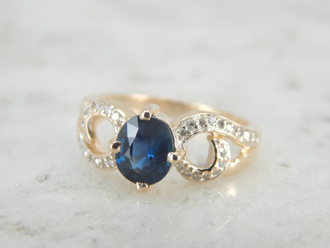 Modernist Sapphire Ring for Day or Evening 97T86Q-N - Etsy