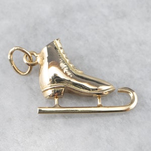 Vintage 14K Gold Ice Skate Charm, Skating Charm, Winter Charm, Figure ...