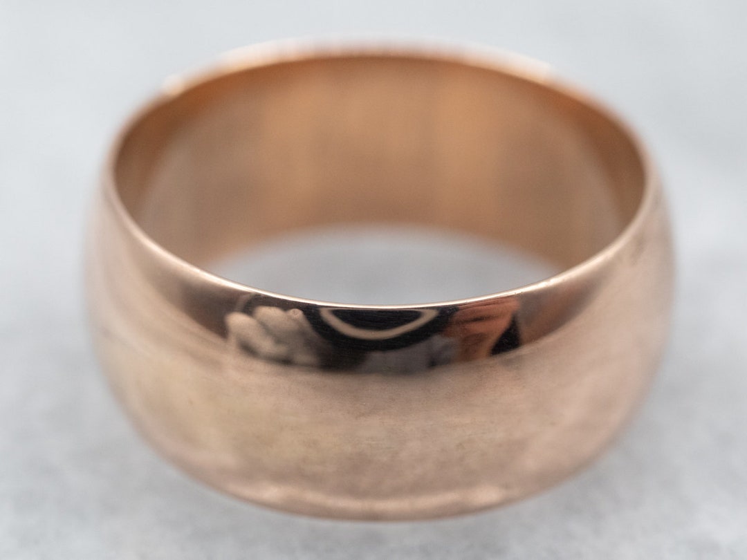 Antique Rose Gold Wedding Band, Plain Gold Band, Unisex Wedding Band ...