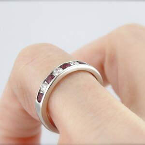 Classic Platinum Diamond and Ruby Channel Set Wedding Band 8NXLFJ-R - Etsy