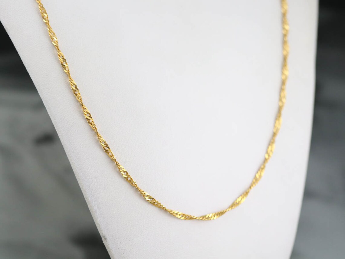 Twisted Gold Chain Fancy Curb Chain High Karat Gold | Etsy