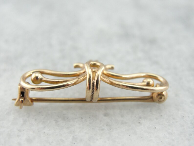 Turn of the Century Watch Pin Made of Gold Wire, Hand-crafted KDX7LW-N ...