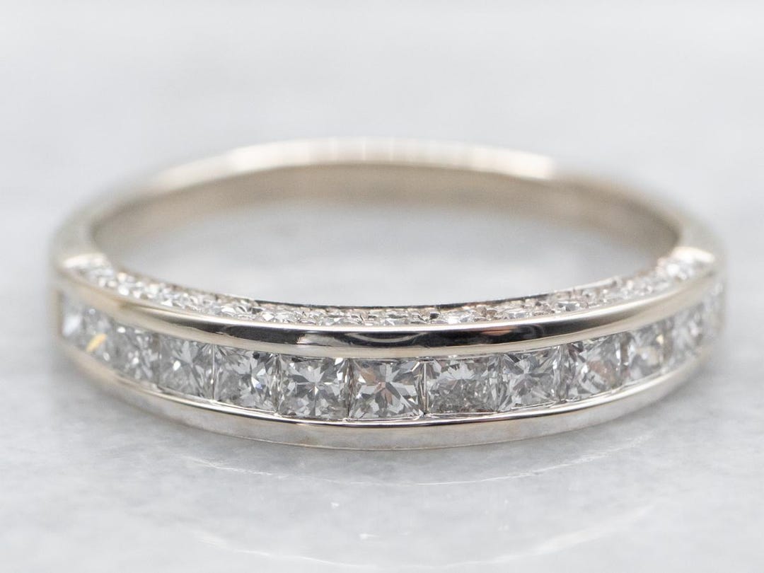 Princess Cut Diamond Wedding Band, Diamond Band, Diamond Wedding Band ...