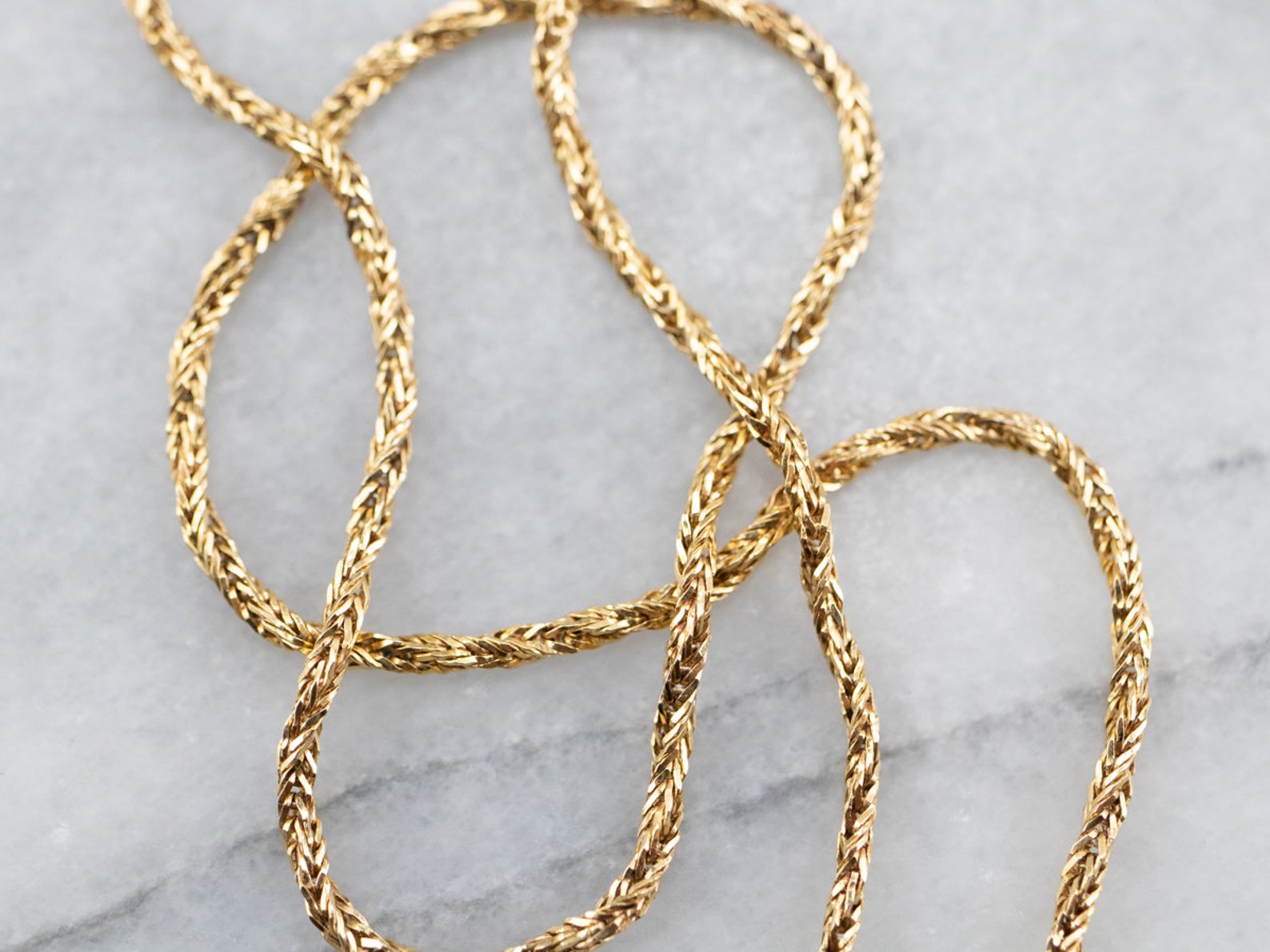Vintage Gold Twist Chain, 14K Yellow Gold Chain, Pendant Chain ...