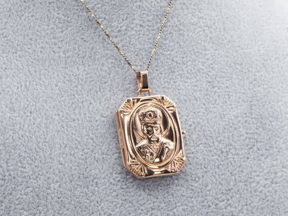 Antique Rose Gold Saint Nicholas Locket, Antique Gold… - Gem
