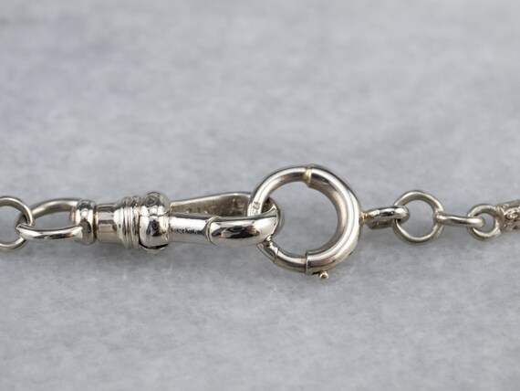 Vintage Textured White Gold Pocket Watch Chain, Watch… - Gem