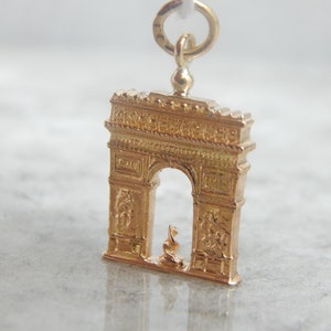 Arc De Triomphe Charm or Pendant in Solid Gold With Fine Details - Etsy