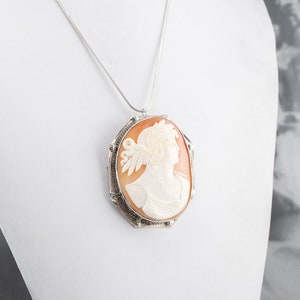 Art Deco Demeter Cameo Brooch, Goddess Cameo, Vintage Cameo White Gold ...