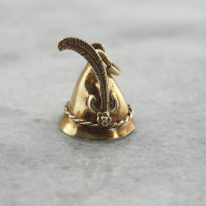 Vintage Bavarian, Alps Hat or Cap With Feather, Fine Gold Charm 6D0M02 ...