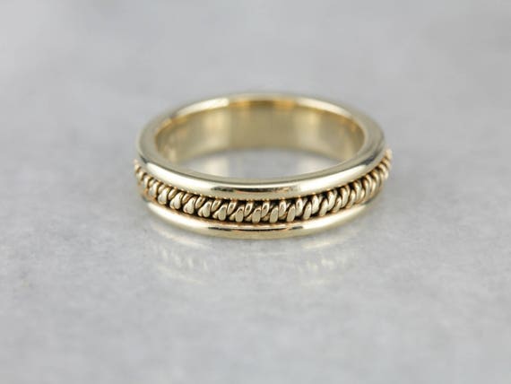 Interlocking Rope Gold Wedding Ring, Decorative Band … - Gem