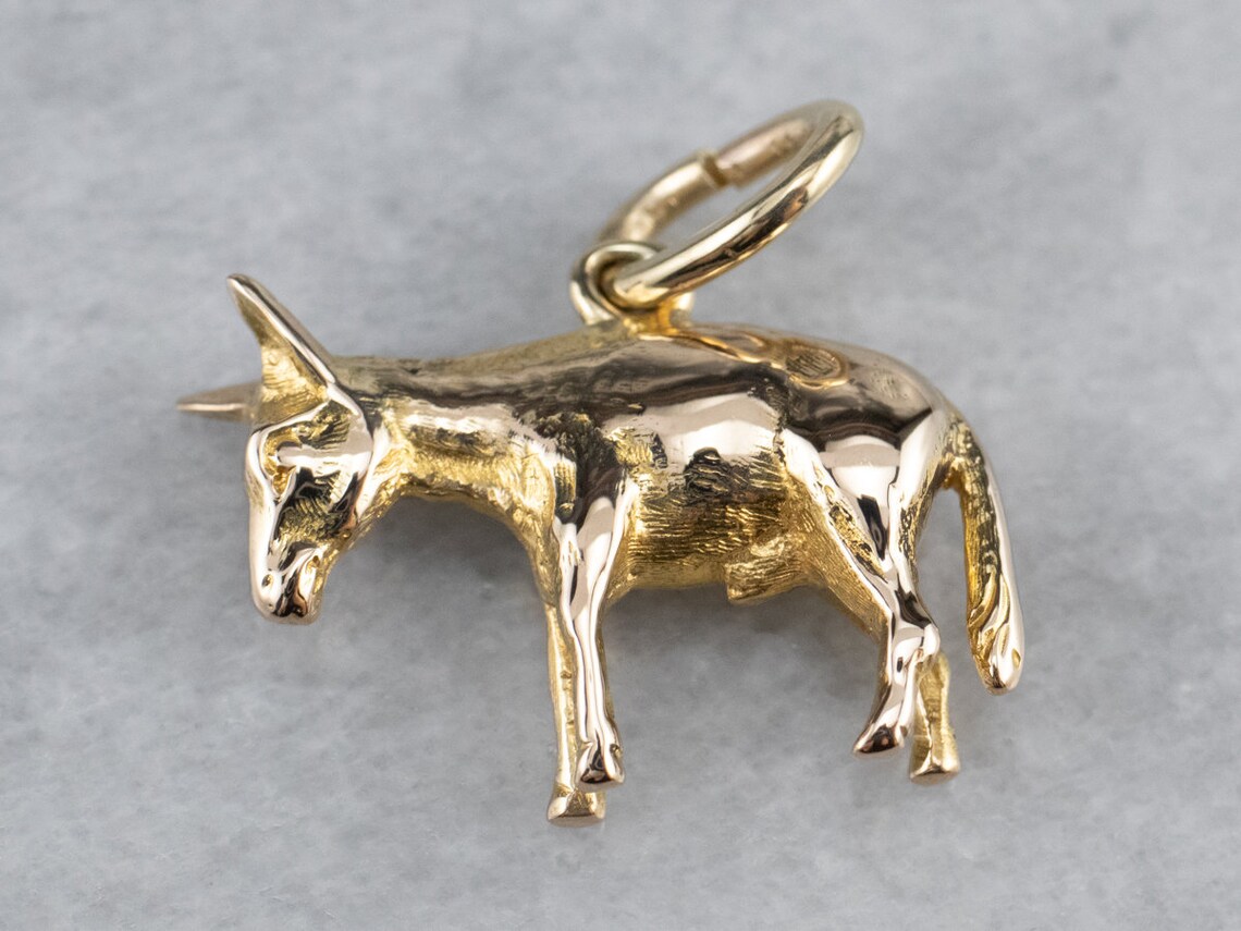 14K Gold Donkey Pendant Donkey Charm Vintage Charm Vintage | Etsy