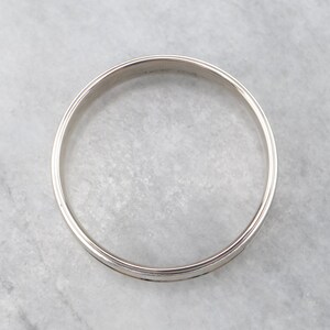 White Gold Lined Band, 14K White Gold, Unisex Wedding Band, Stacking ...