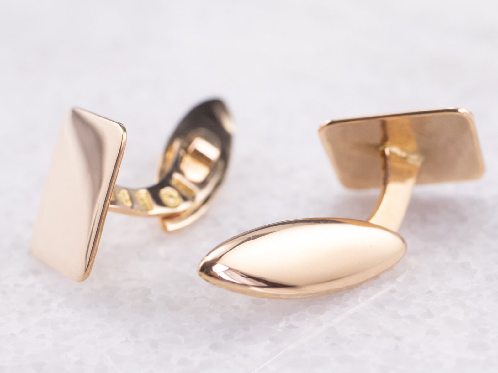 Vintage Rose Gold Cufflinks Plain Gold Cufflinks 18K Gold | Etsy