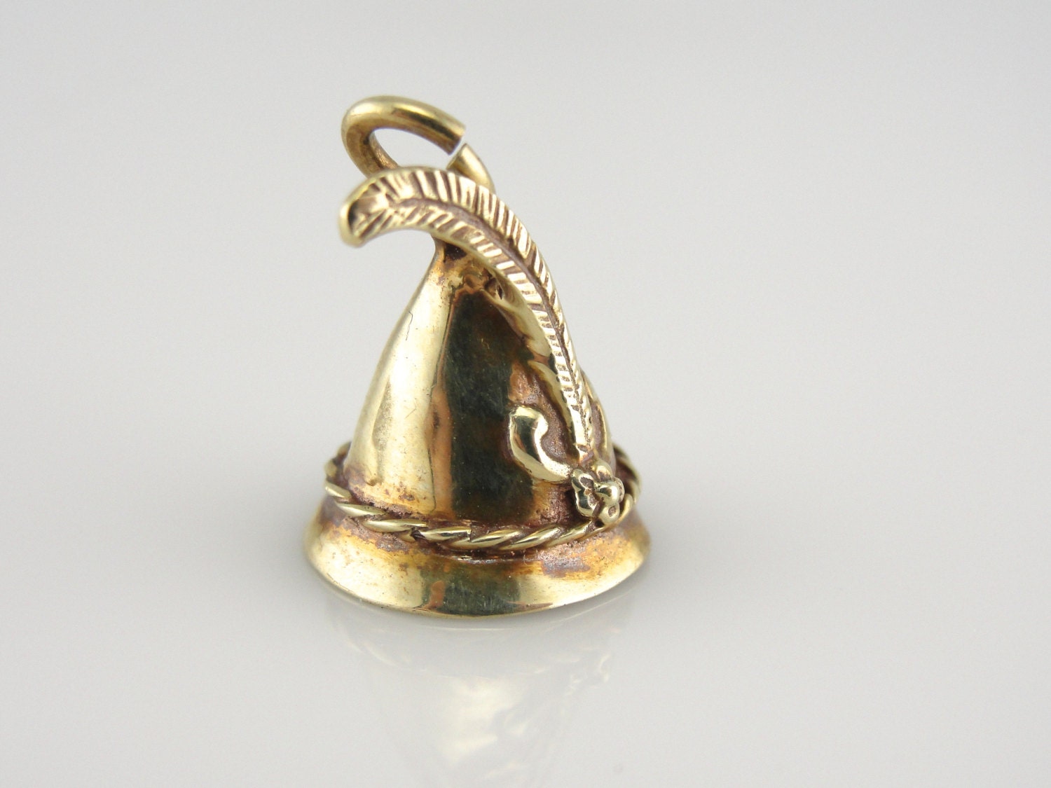 Vintage Bavarian, Alps Hat or Cap With Feather, Fine Gold Charm 6D0M02 ...