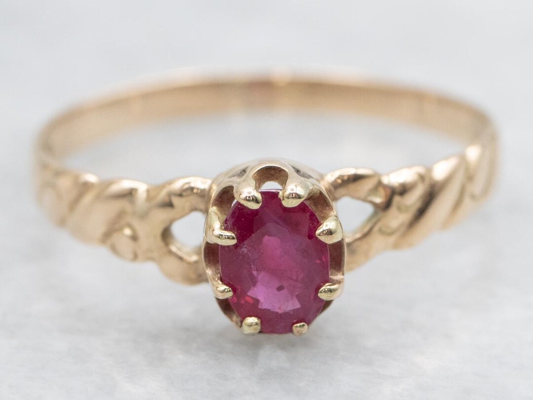 Antique Ruby and Gold Ladies Ring for Everyday UT0HK8 - Etsy