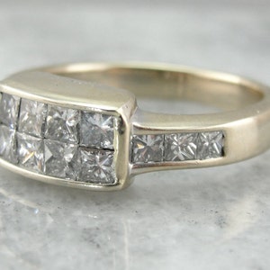 No Illusions: Magic Set Modernist Square Cut Diamond Cocktail Ring - Etsy