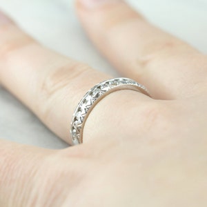 Etched Channel Set Diamond Wedding Band, Alternative Engagement for Him ...