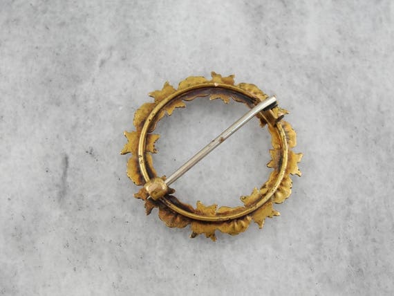 Antique Floral Wreath Pin with Seed Pearls in Yellow … - Gem