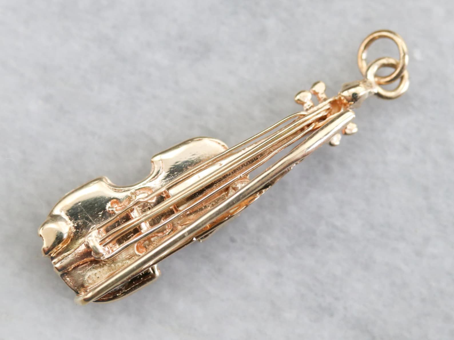 Yellow Gold Violin Charm Violin and Bow Charm Music Charm - Etsy