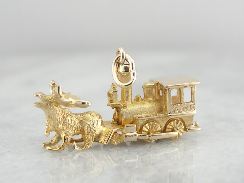 10K Gold Moose and Train Charm, Unusual, Alaskan CAJ5ZE-N - Etsy