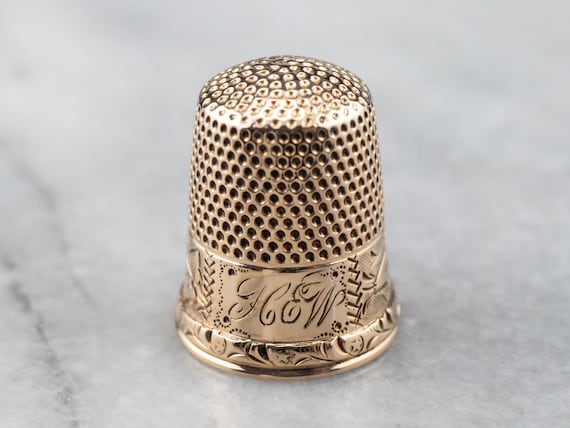 Victorian Rose Gold Thimble Antique Gold Thimble Sewing - Etsy
