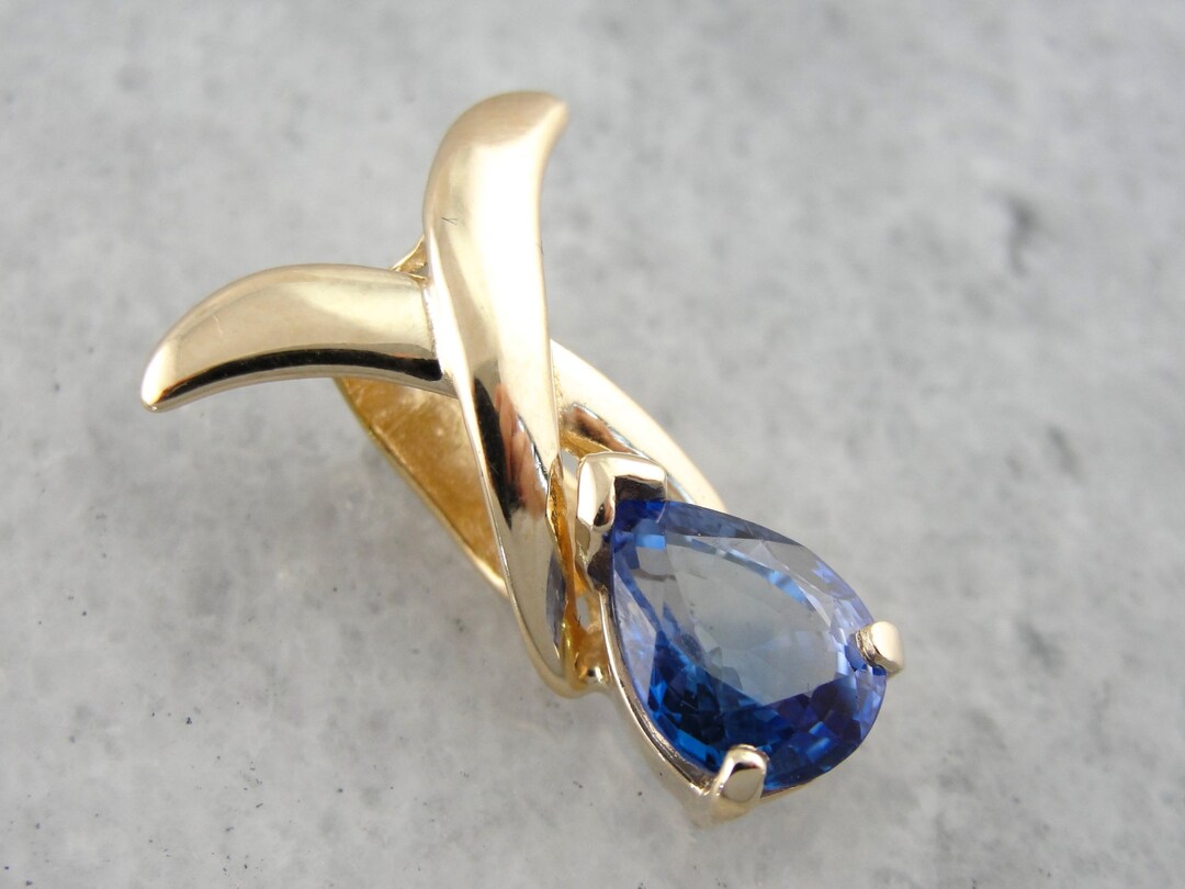 Omega Slide: Modernist Pear Cut Tanzanite Pendant 4WVA9L-R - Etsy